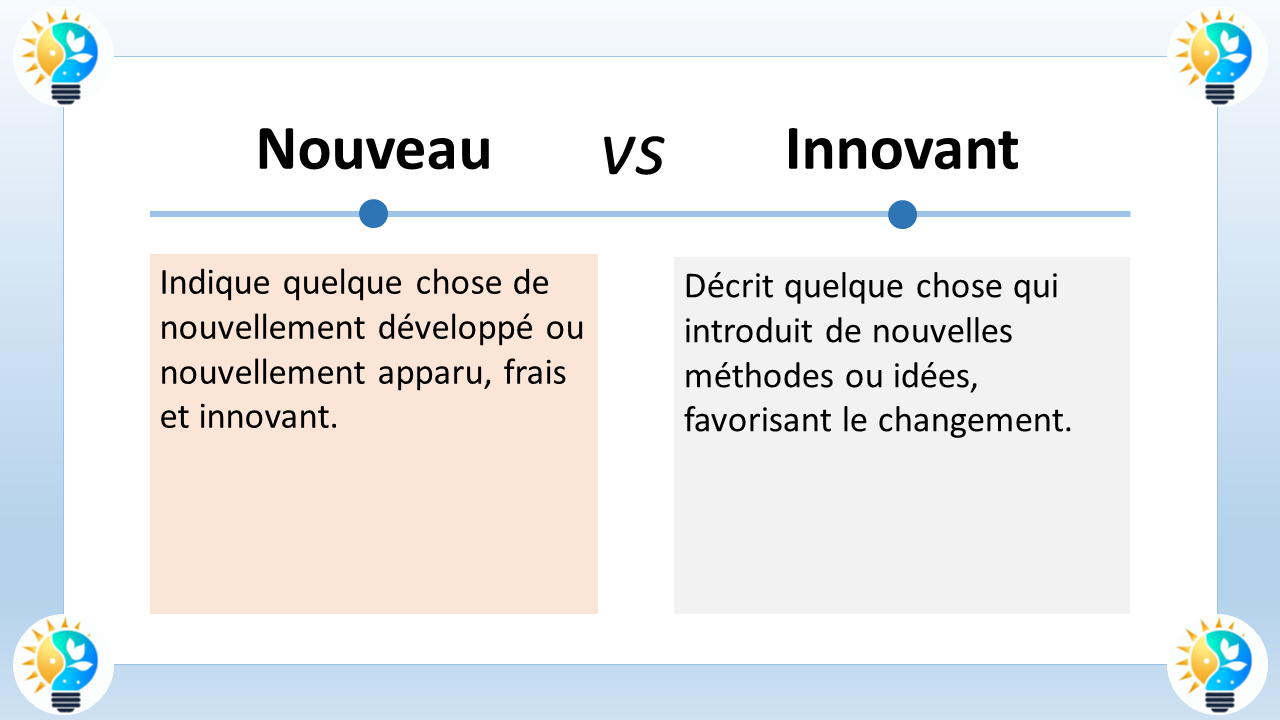 Quelles sont les différences entre innovant et nouveau? - Innovations 4 EU