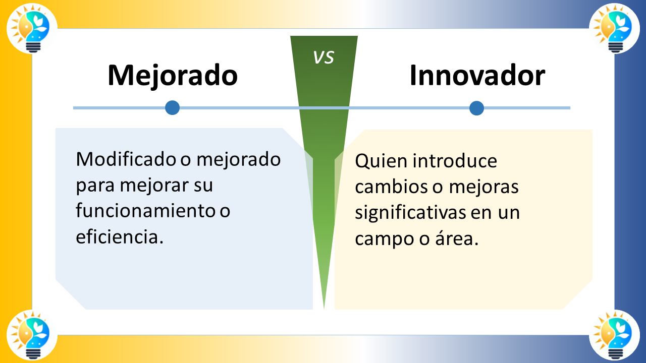 ¿Cuáles son las diferencias entre Innovador y Mejorado? - Innovations 4 EU